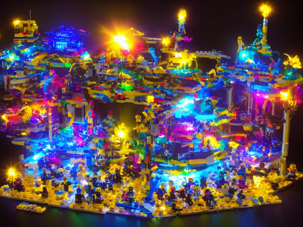 trance festival lego set, dramatic lighting | Stable Diffusion