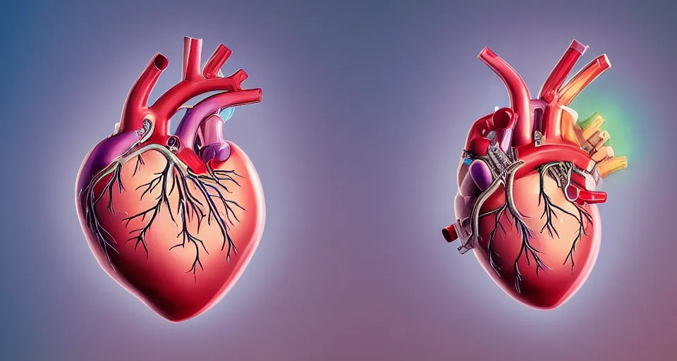 a beautiful painting of an anatomical heart by studio | Stable ...