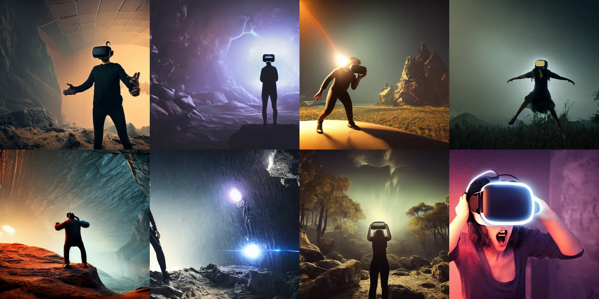 beautiful dark landscape, person screaming wearing a | Stable Diffusion | OpenArt