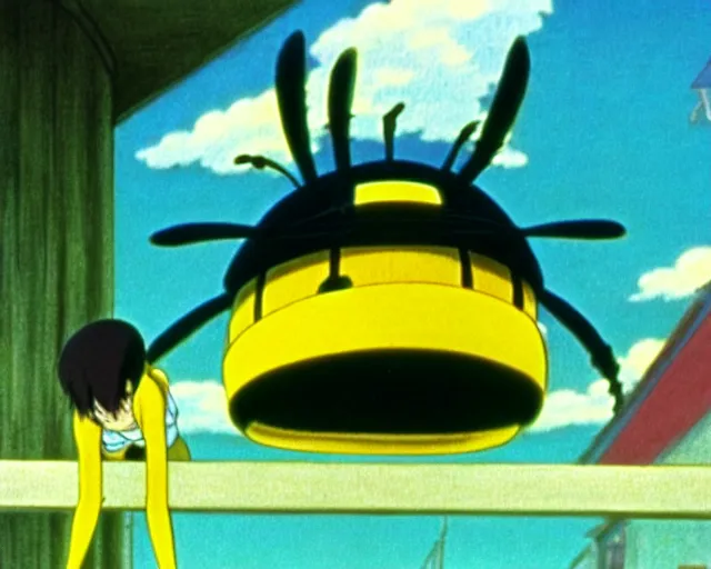 anime fine details still of a giant anthro bumble bee, | Stable ...