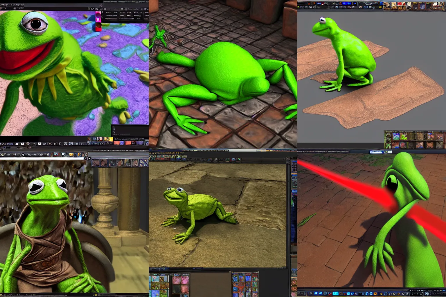 ultra realist 3d soft paint of Kermit streaming a game | Stable ...