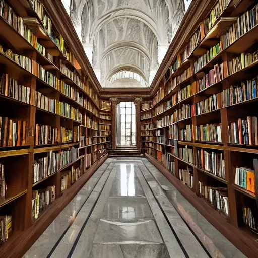 a utopian infinitely large marbled library with tall | Stable Diffusion ...