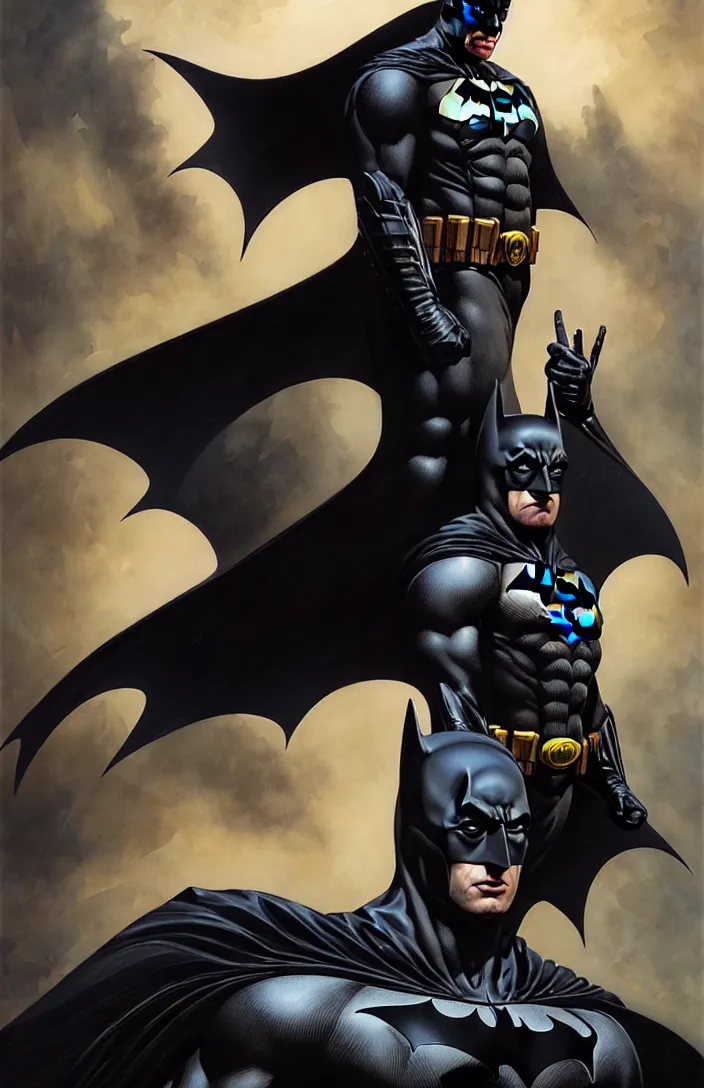 a portrait of batman standing with the batmobile by | Stable Diffusion ...