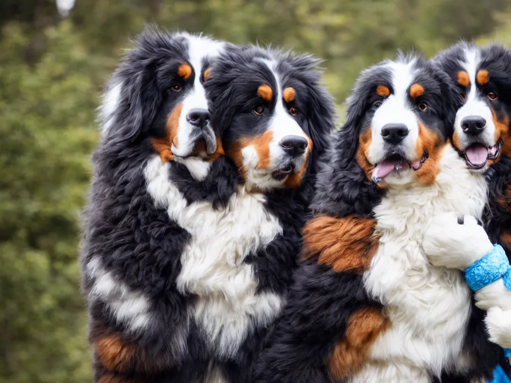 a handsome fluffy anthropomorphic Bernese Mountain Dog | Stable ...