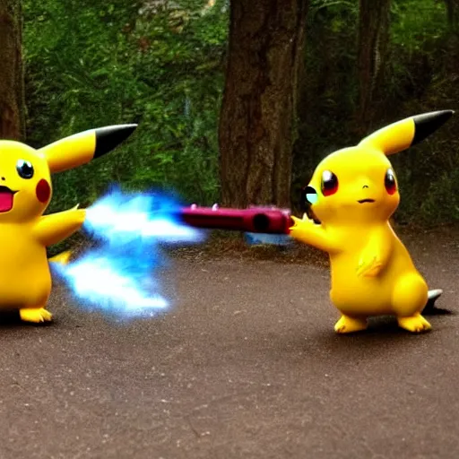 pikachu using a water gun shooting charmander's tail, | Stable ...