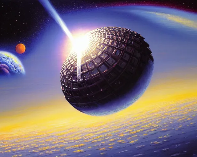 painting of a very very symmetric dyson sphere, robert | Stable ...