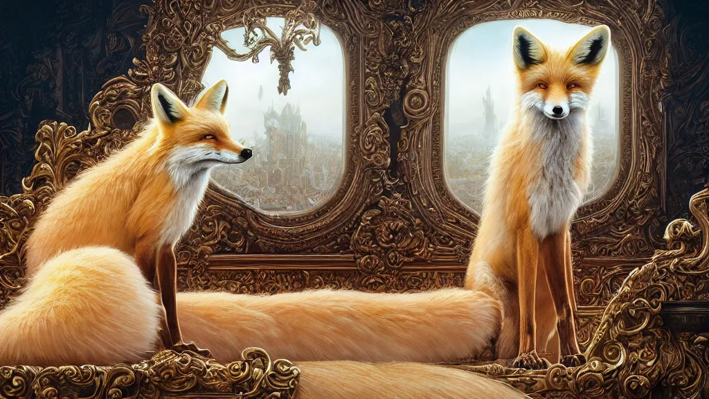 a hyperrealistic photographical cream - coloured fox | Stable Diffusion ...