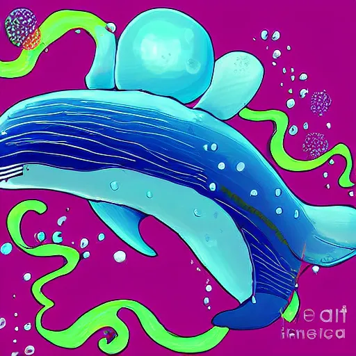 a fancy whale wearing kelp leis and dancing with | Stable Diffusion ...