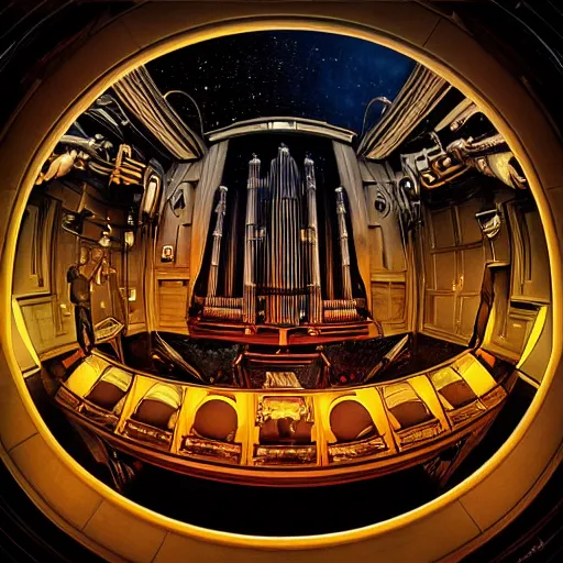 pipe organ space opera album cover, style of michael | Stable Diffusion | OpenArt