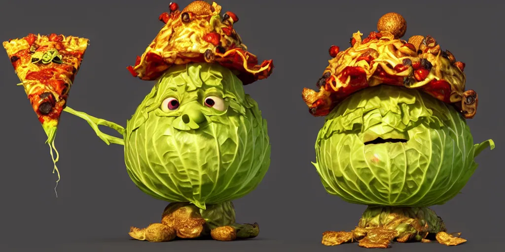 3 d render of cabbage character who is a king, wearing | Stable ...