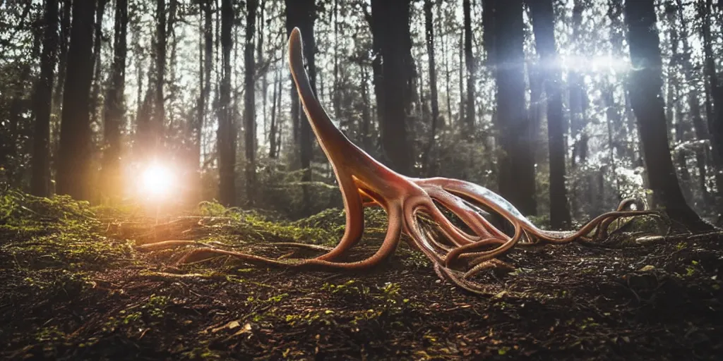 a highly detailed giant squid god floating in the | Stable Diffusion ...