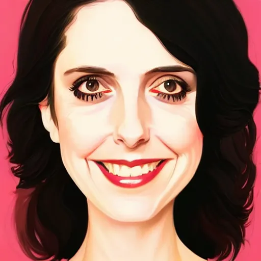 beautiful female Alison Brie, black hair, sarcastic | Stable Diffusion ...