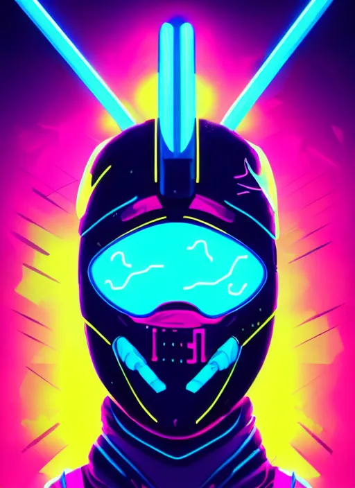 neon ninja with glowing swords, cyan and magenta, | Stable Diffusion ...