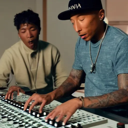 cinematic film still of Pharrell Williams and Chad | Stable Diffusion ...