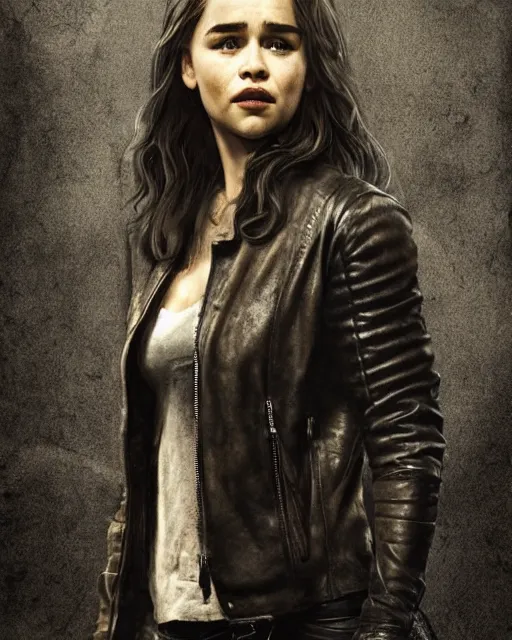 pretty Emilia Clarke in sons of anarchy tv show, | Stable Diffusion