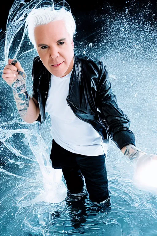 scooter singer baxxter with white hair standing in | Stable Diffusion ...