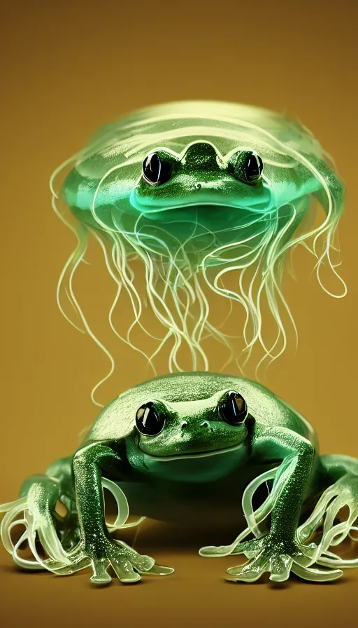 macro photo of transparent and luminous fat frog with | Stable ...