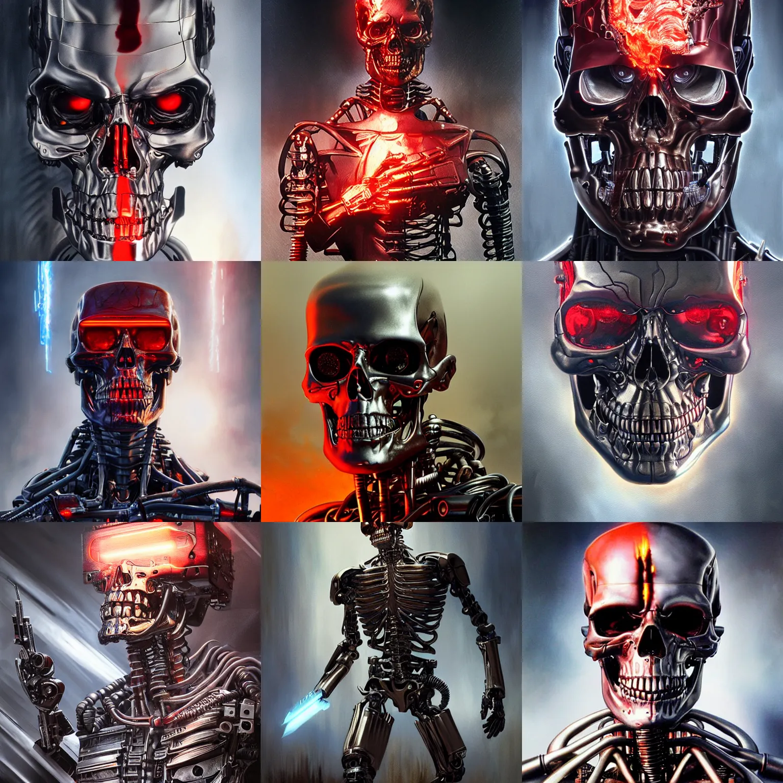 the terminator ( 1 9 8 4 ), metallic skeleton, metal | Stable Diffusion ...