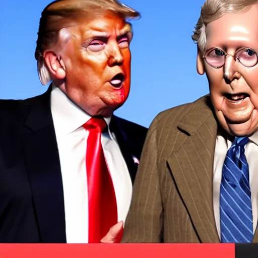 donald trump and mitch mcconnell eating each other | Stable Diffusion | OpenArt