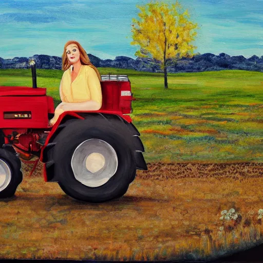 Adele driving a tractor, painting, portrait | Stable Diffusion | OpenArt