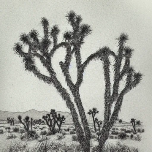 pencil sketch of a joshua tree | Stable Diffusion