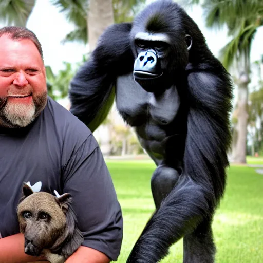 Florida man with a dog cat gorilla | Stable Diffusion | OpenArt