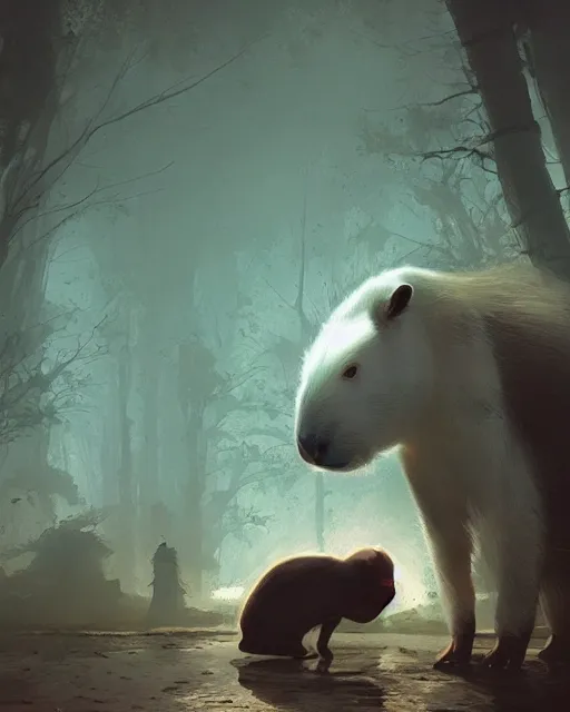 white capybara petted by darth vader, surreal | Stable Diffusion | OpenArt