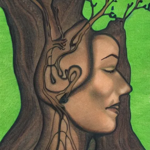 humanoid tree women. exposed human heart. motherly | Stable Diffusion ...