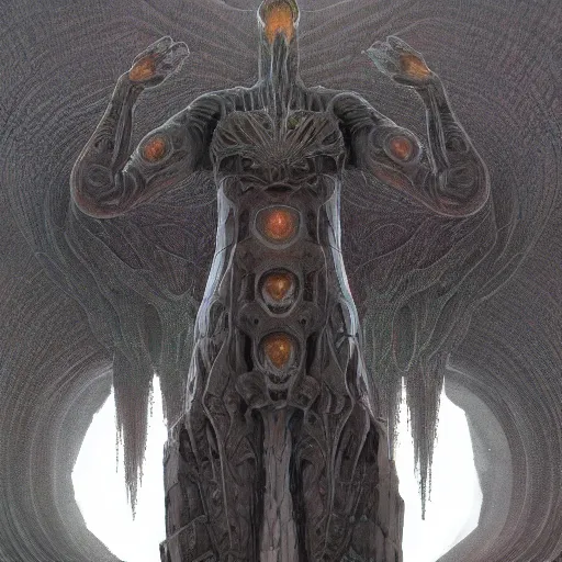 concept art of a slender giant fractal golem, elegant, | Stable ...