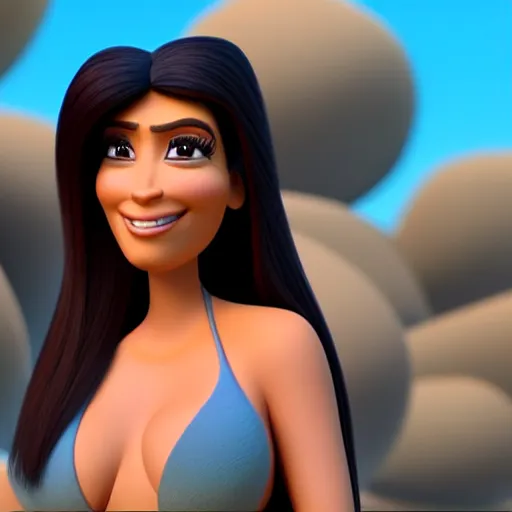 kim kardashian as seen in pixar animated movie 4k | Stable Diffusion