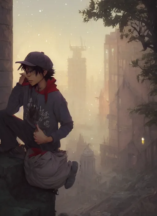 Highly detailed portrait of homeless and beaten up Ash | Stable ...