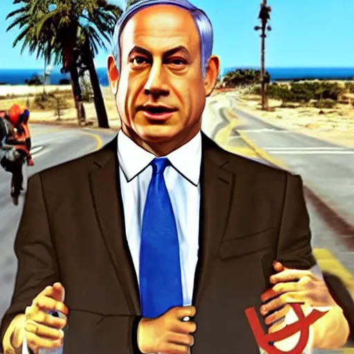 benjamin netanyahu on a GTA San Andreas cover | Stable Diffusion | OpenArt