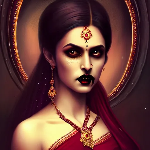 Portrait of a riveting vampire woman from India!, | Stable Diffusion ...