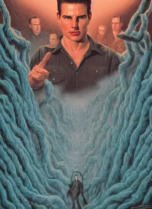 innocent tom cruise, evil beings loom above him, their | Stable ...