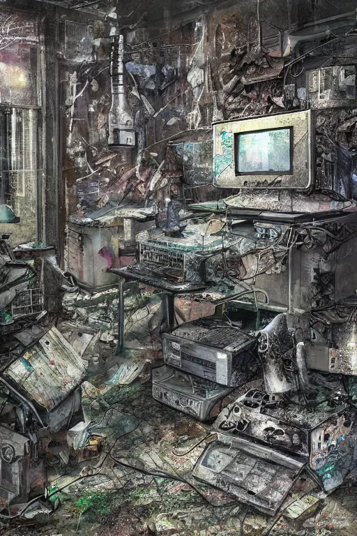 acid rain effect, disassemble the computer in | Stable Diffusion | OpenArt