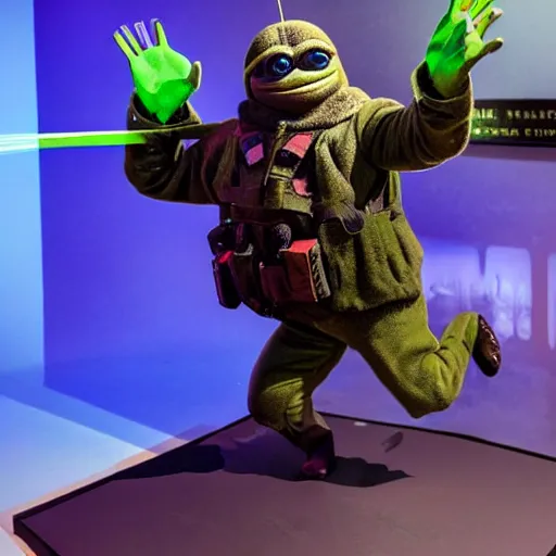 a wax sculpture of pepe the frog dressed as a star - | Stable Diffusion ...