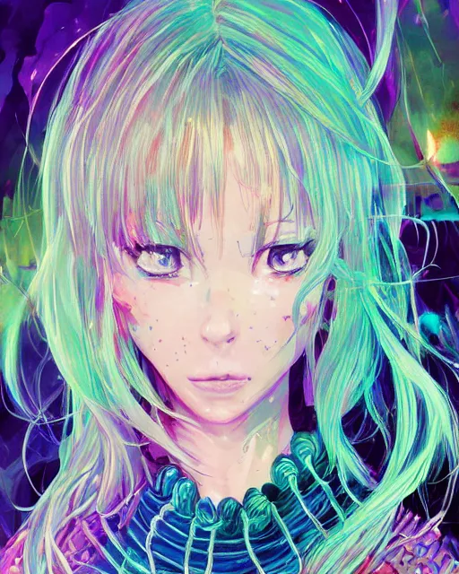 female anime portrait, very psychedelic, very trippy, | Stable ...