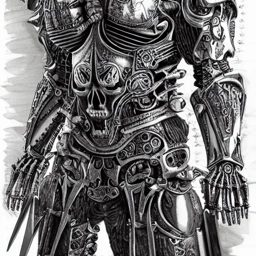 cyborg skeleton warrior with a very ornamentated | Stable Diffusion ...