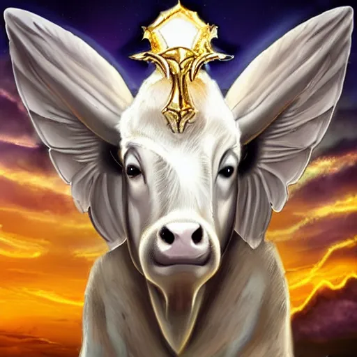 white bull with wings golden horns, fantasy style | Stable Diffusion ...