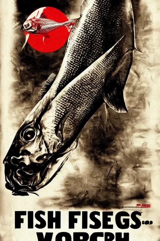 Fish with legs, horror movie poster, professional, dark | Stable ...