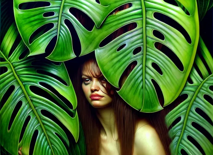 a full monstera deliciosa plant in the jungle, | Stable Diffusion | OpenArt