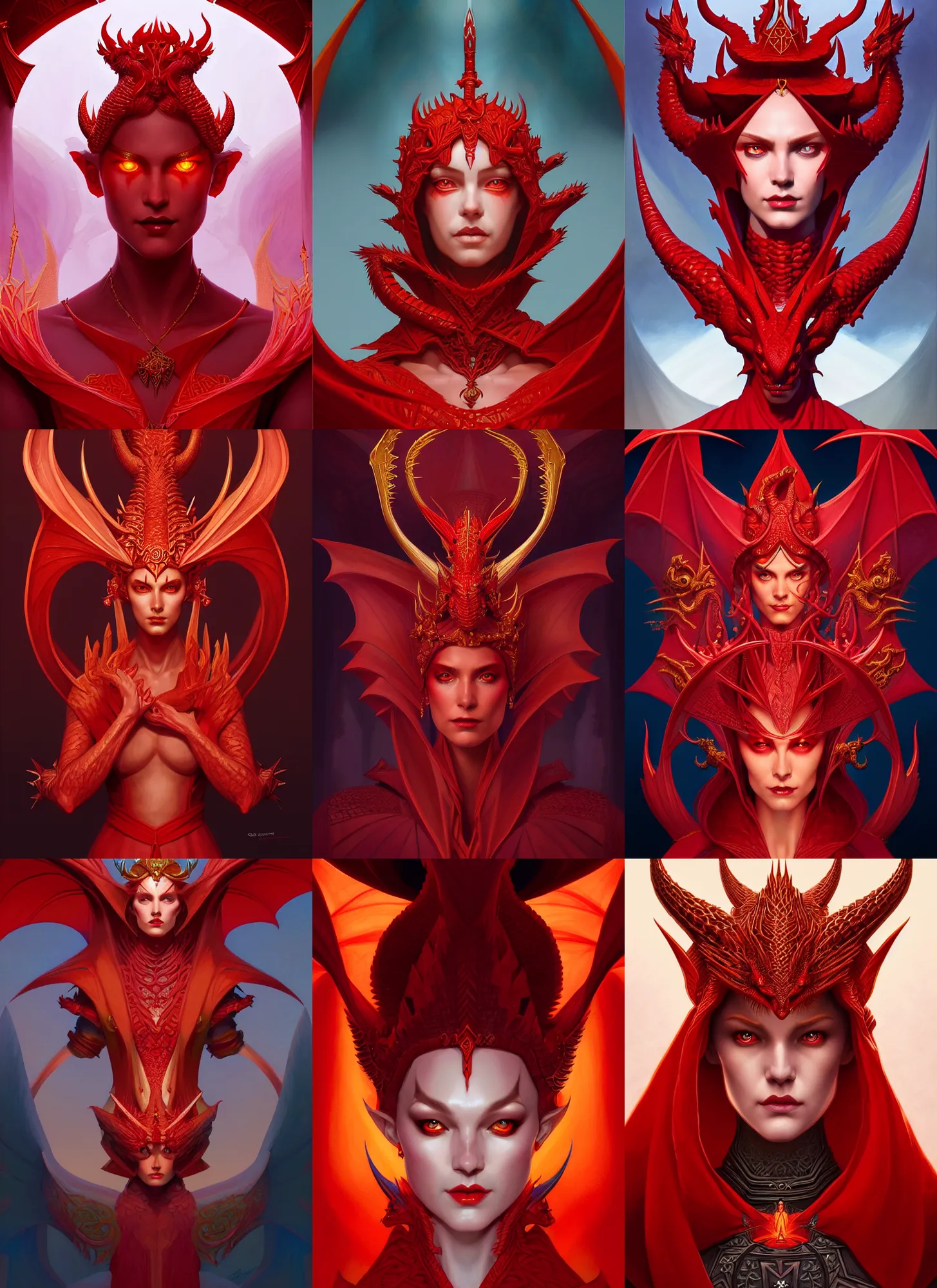 symmetry!! dungeons and dragons portrait of a red | Stable Diffusion ...