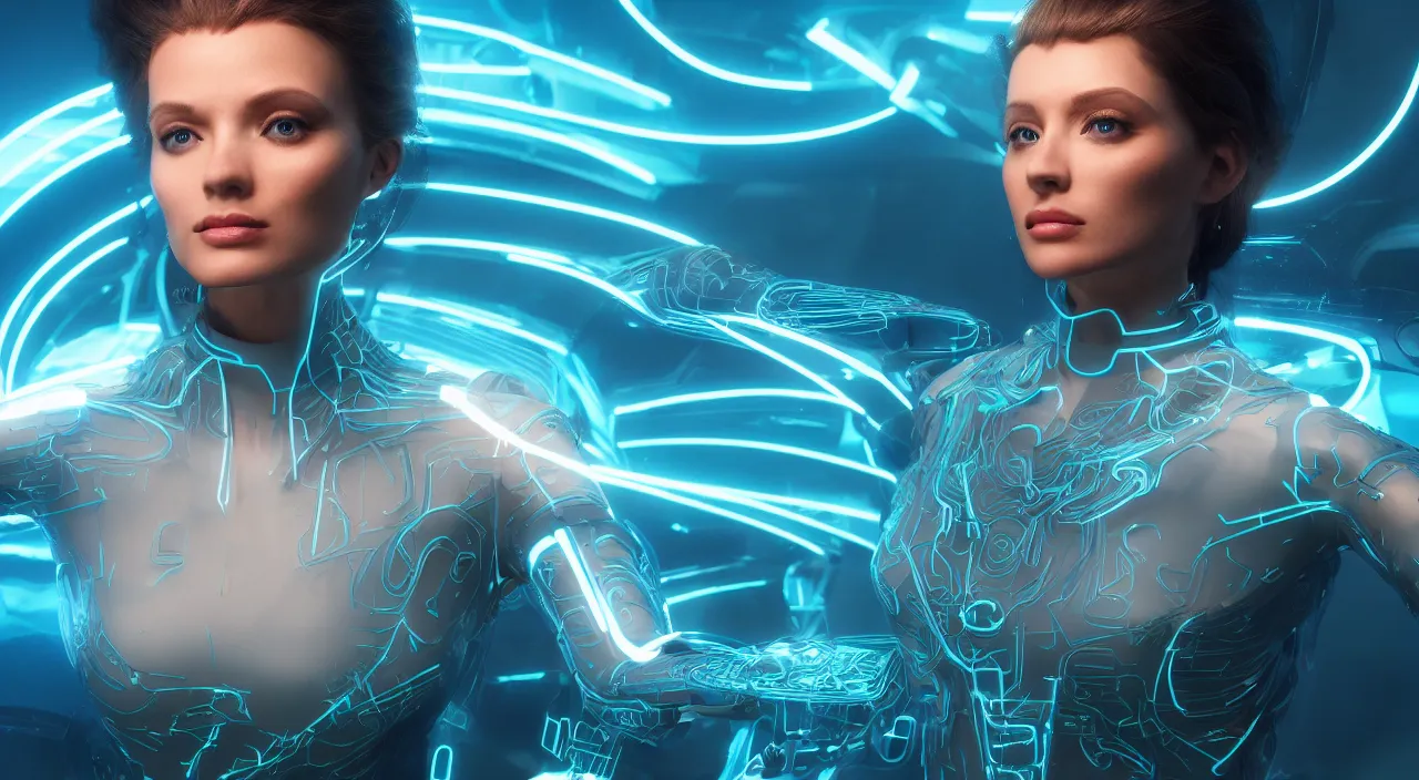 portrait of a woman wearing futuristic vr clothing | Stable Diffusion ...