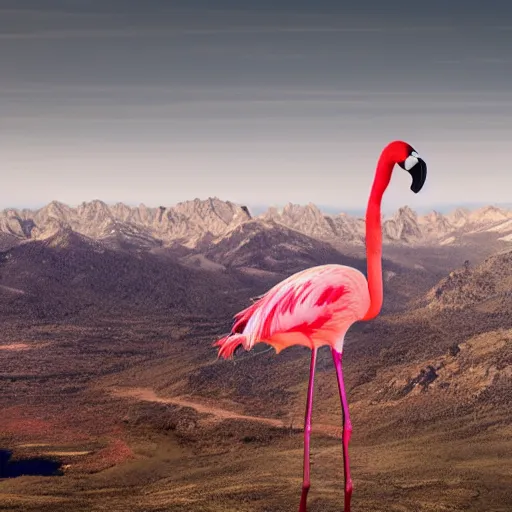 photo of a colossal gigantic flamingo the size of a | Stable Diffusion