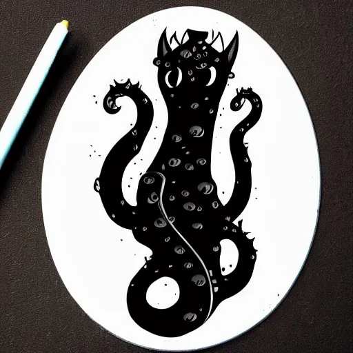 a digital art of lovecraftian black ink slime in form | Stable ...