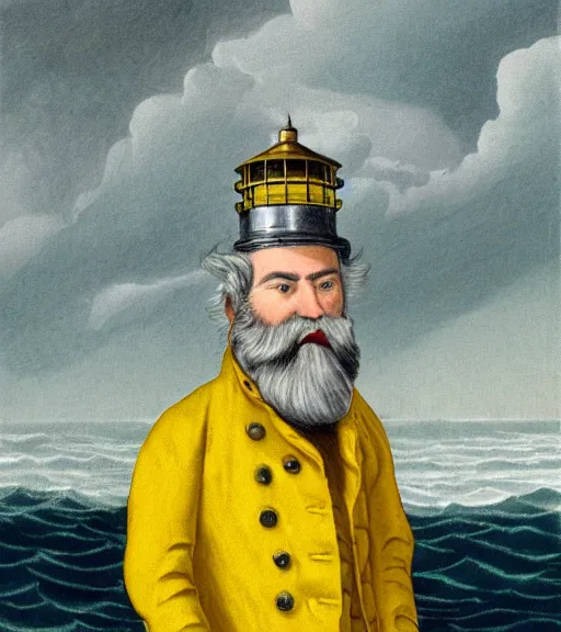 detailed illustration of a 1 8 th century lighthouse | Stable Diffusion ...