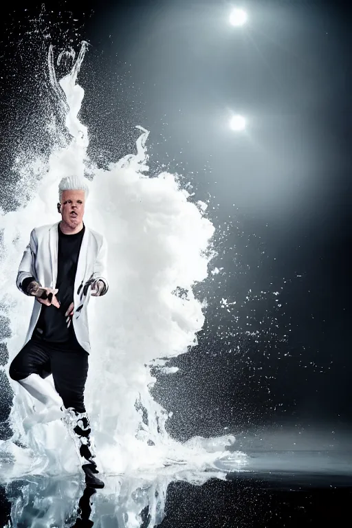 scooter singer baxxter with white hair standing in | Stable Diffusion ...