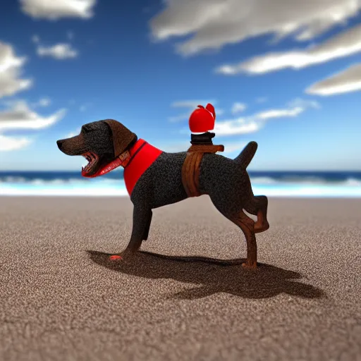 3 d render of a dog riding a bike on the beach, 8 k, | Stable Diffusion ...