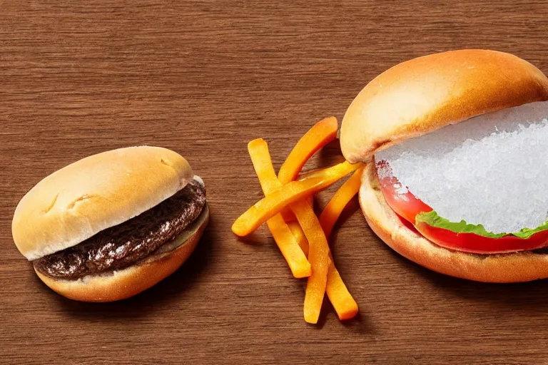 hamburger made of salt, commercial photograph | Stable Diffusion | OpenArt