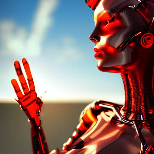 a shockingly beautiful cybernetic woman outside in the | Stable ...